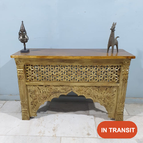Indian Handmade Carved Wooden Mehrab Console Hall Table 120X40X76CM ...